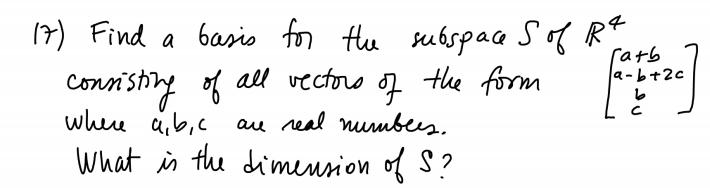 Solved Find a basis for the subspace S of R4 consisting of | Chegg.com