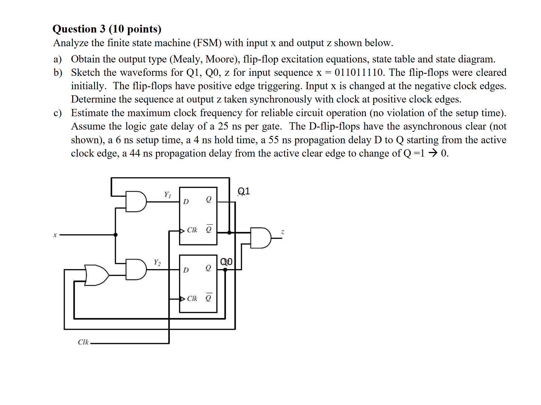 Solved Question 3 (10 ﻿points)Analyze the finite state | Chegg.com