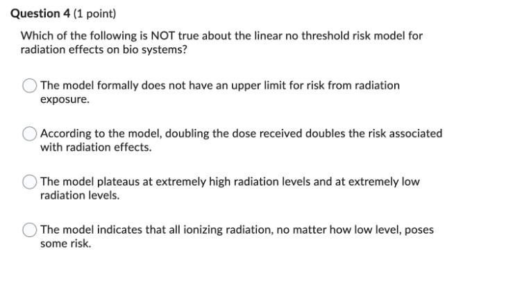Solved Question 4 (1 point) Which of the following is NOT | Chegg.com