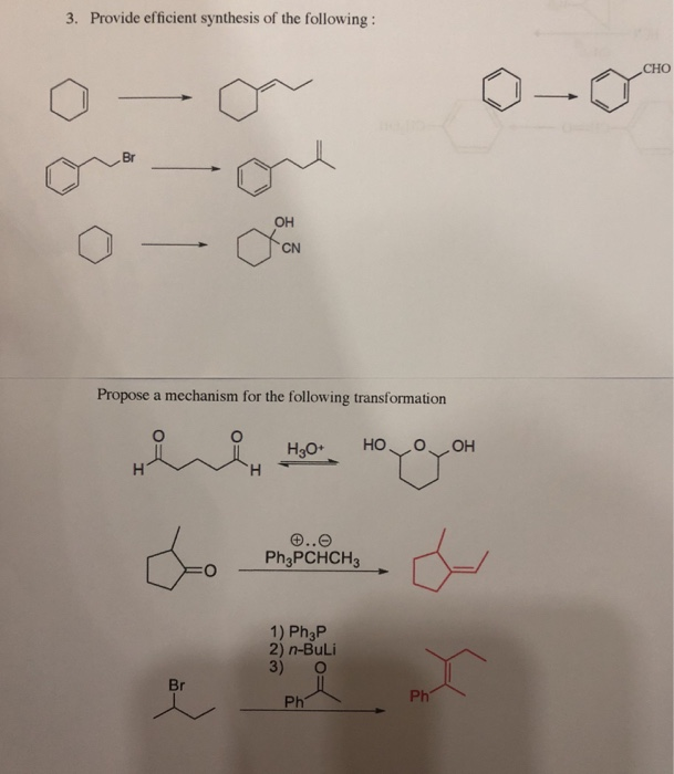 Solved 3. Provide efficient synthesis of the following CHO | Chegg.com