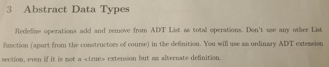 3 Abstract Data Types Redefine operations add and | Chegg.com