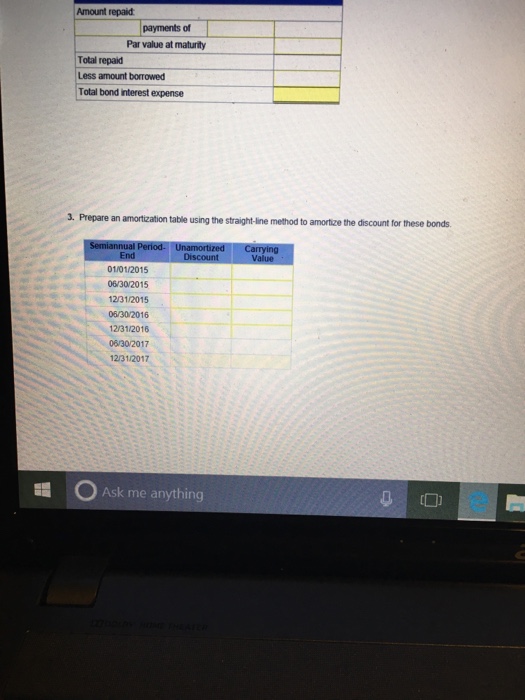 Prepare an amortization table using the straight-line | Chegg.com