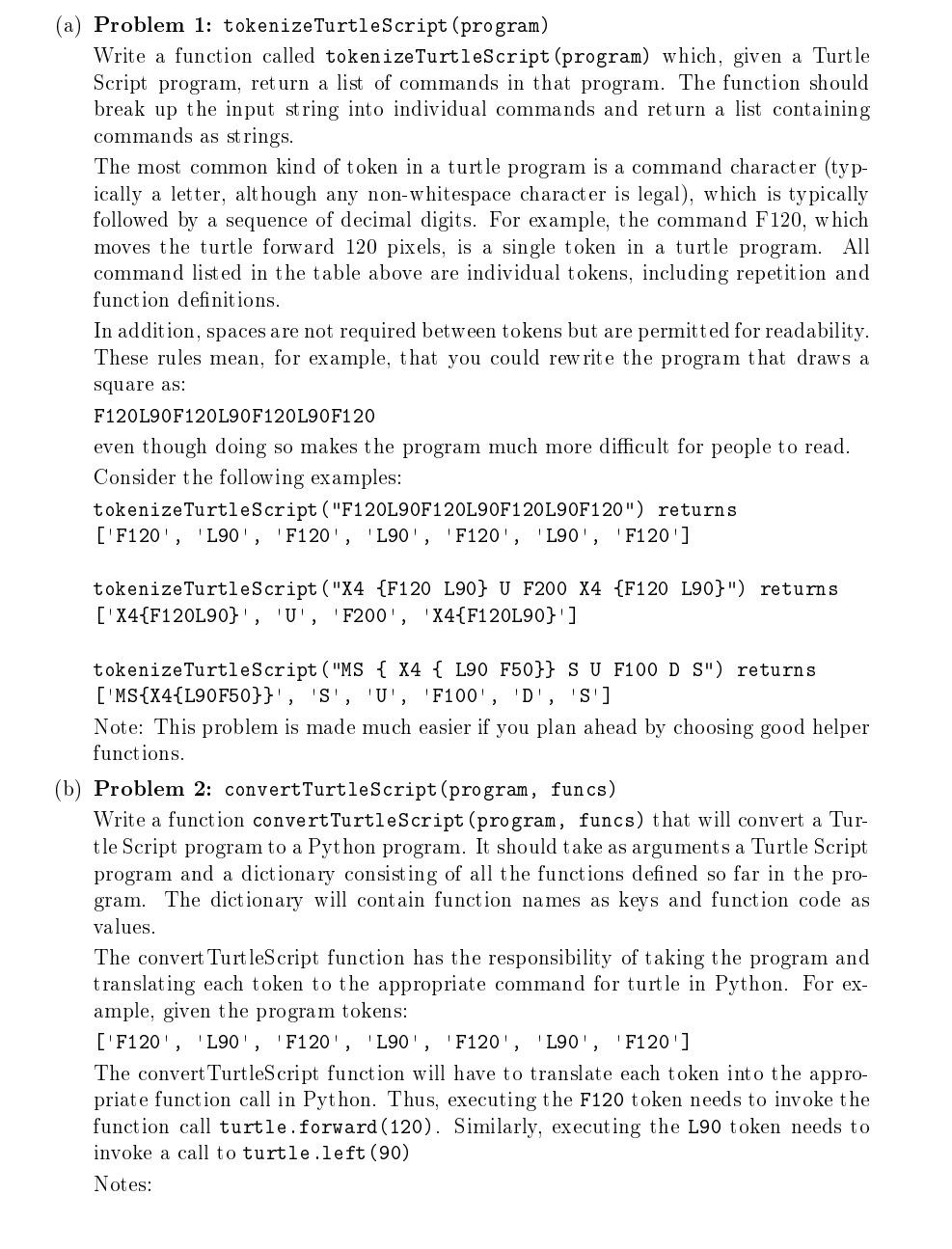 Turtle Script In order to simplify the usage | Chegg.com