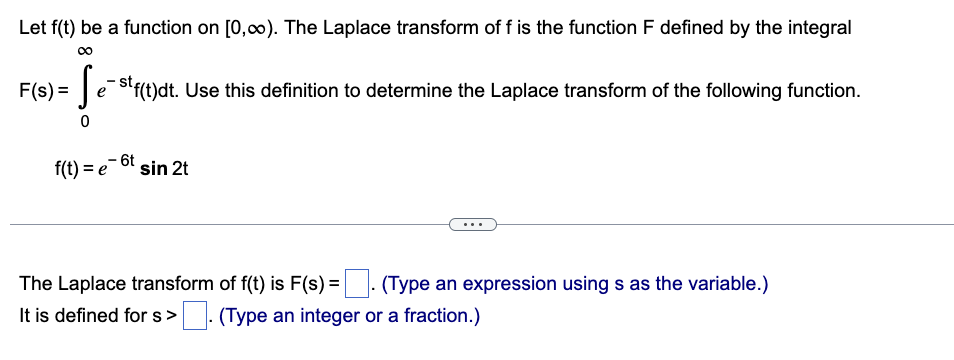 Solved by an EXPERT Let f(t) be ﻿a function on [0,∞). ﻿The Laplace | Chegg.com