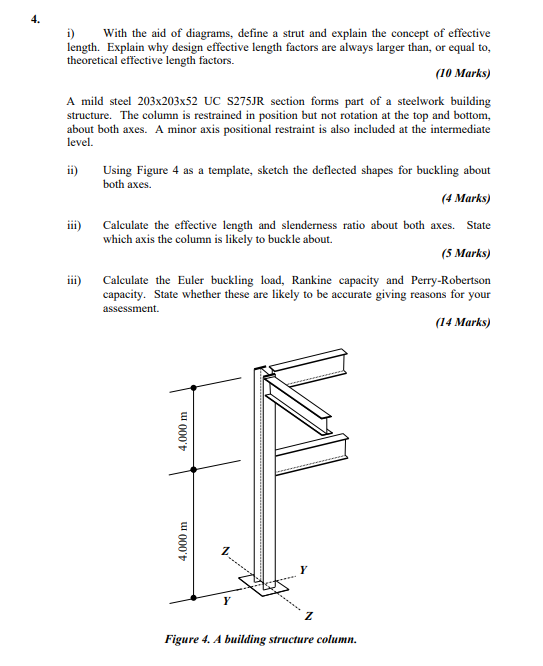 Solved i) With the aid of diagrams, define a strut and | Chegg.com