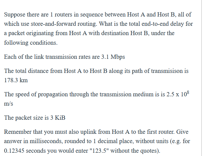 Solved Suppose there are 1 routers in sequence between Host | Chegg.com