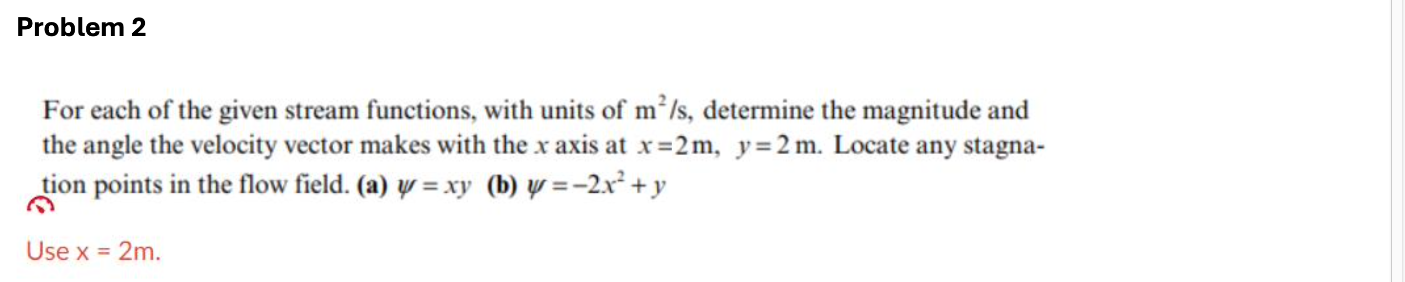 Solved Problem 2For each of ﻿the given stream functions, | Chegg.com