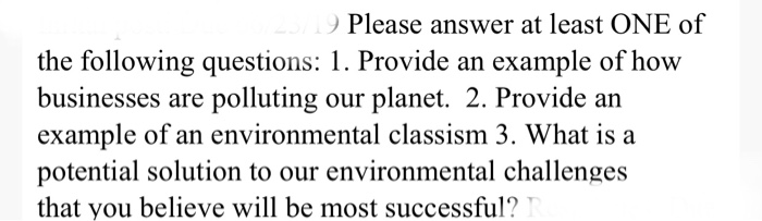 Solved Please answer at least ONE of the following | Chegg.com