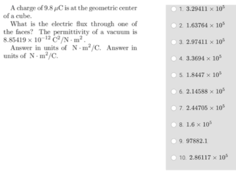 Solved A charge of \\( 9.8 \\mu \\mathrm{C} \\) is at the | Chegg.com