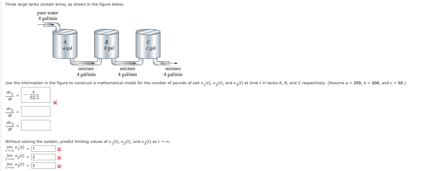 Solved Three large tanks contain brine, as shown in the | Chegg.com