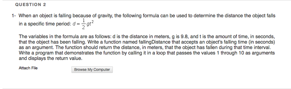 Solved Question 2 1 When An Object Is Falling Because Of