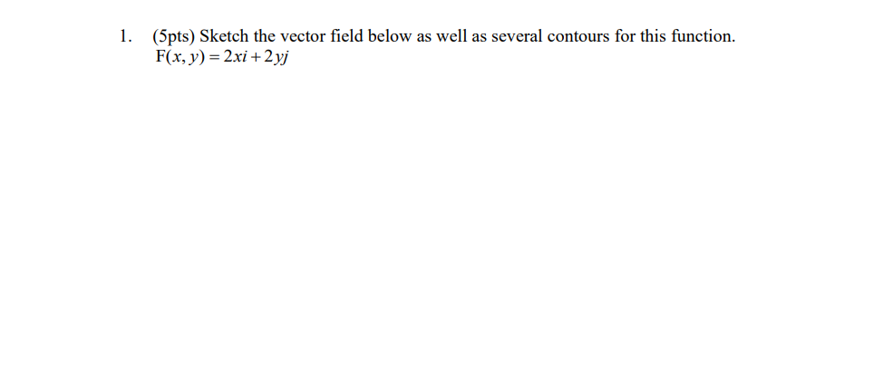 Solved (5pts) Sketch the vector field below as well as | Chegg.com