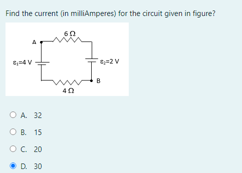 Solved Find the current (in milliAmperes) for the circuit | Chegg.com