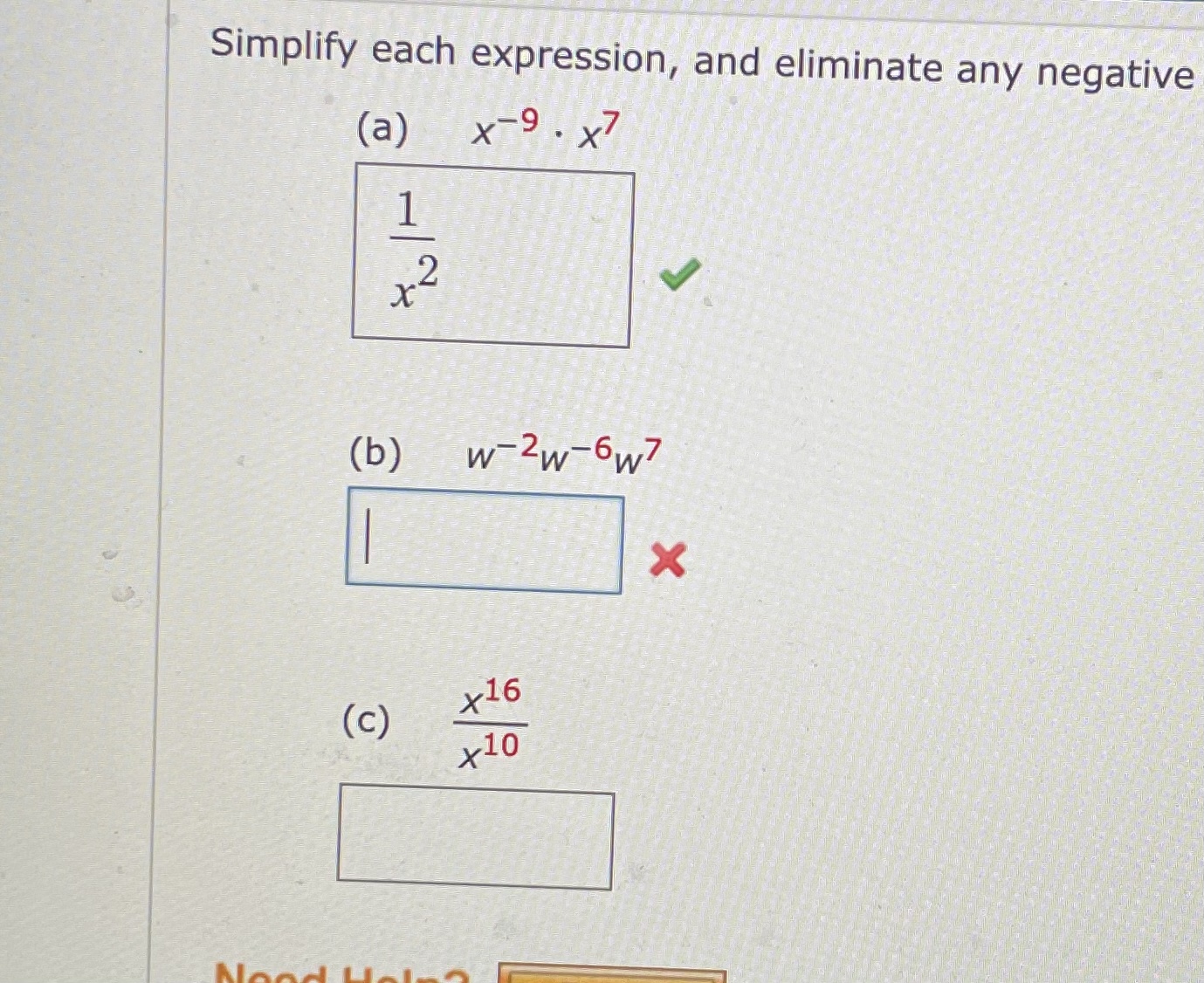 Solved Simplify each expression, and eliminate any negative | Chegg.com