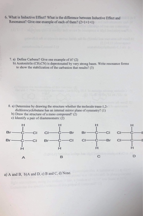 Solved 6. What is Inductive Effect? What is the difference | Chegg.com