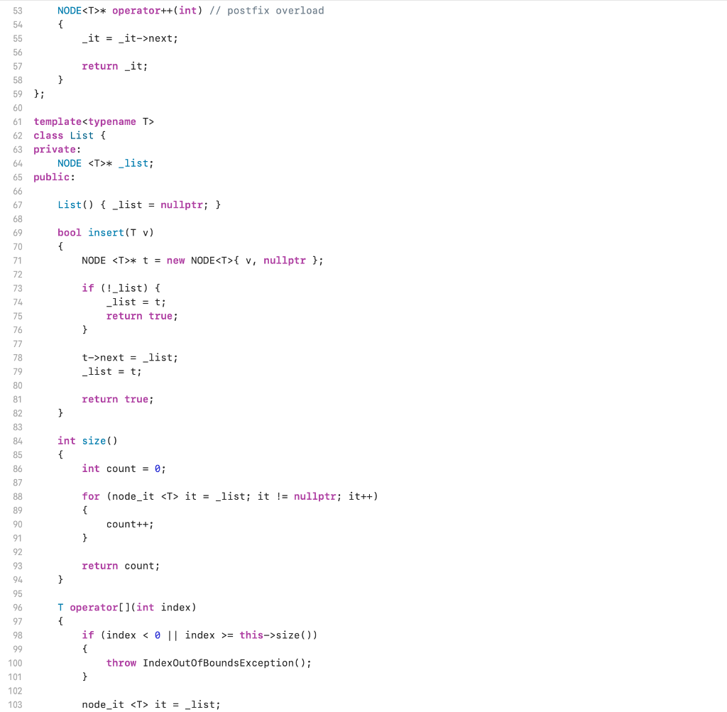 Solved Question 7 5 pts In the generic linked list class | Chegg.com