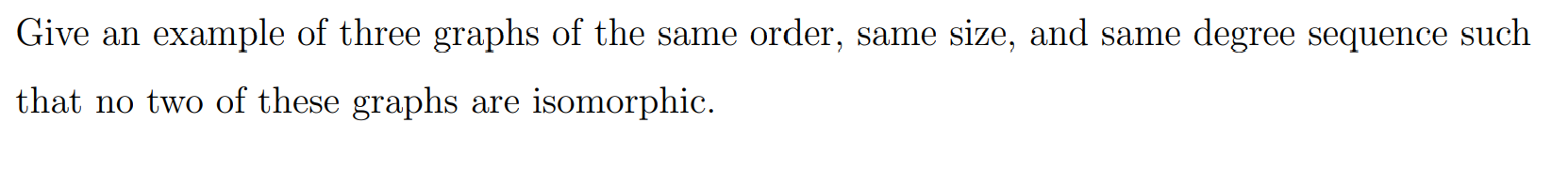Solved Give an example of three graphs of the same order, | Chegg.com