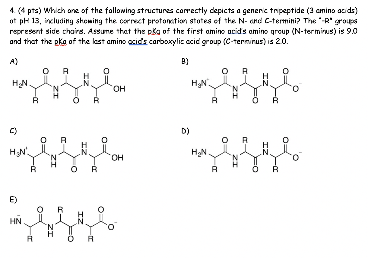 Solved 4. (4 pts) Which one of the following structures | Chegg.com
