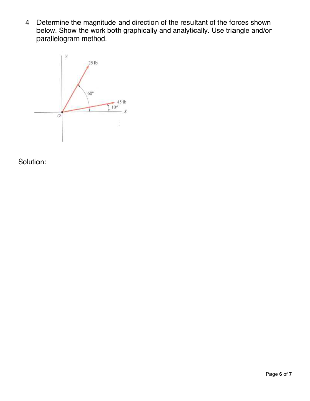 Solved 4 ﻿Determine the magnitude and direction of the | Chegg.com