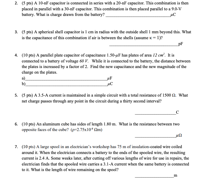Solved 2. (5 pts) A 10-nF capacitor is connected in series | Chegg.com