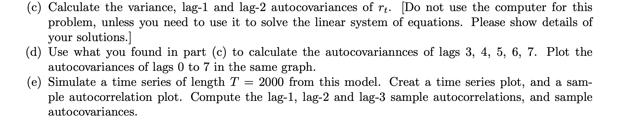 Solved 4 (35 pts). Suppose that the daily log return of a | Chegg.com