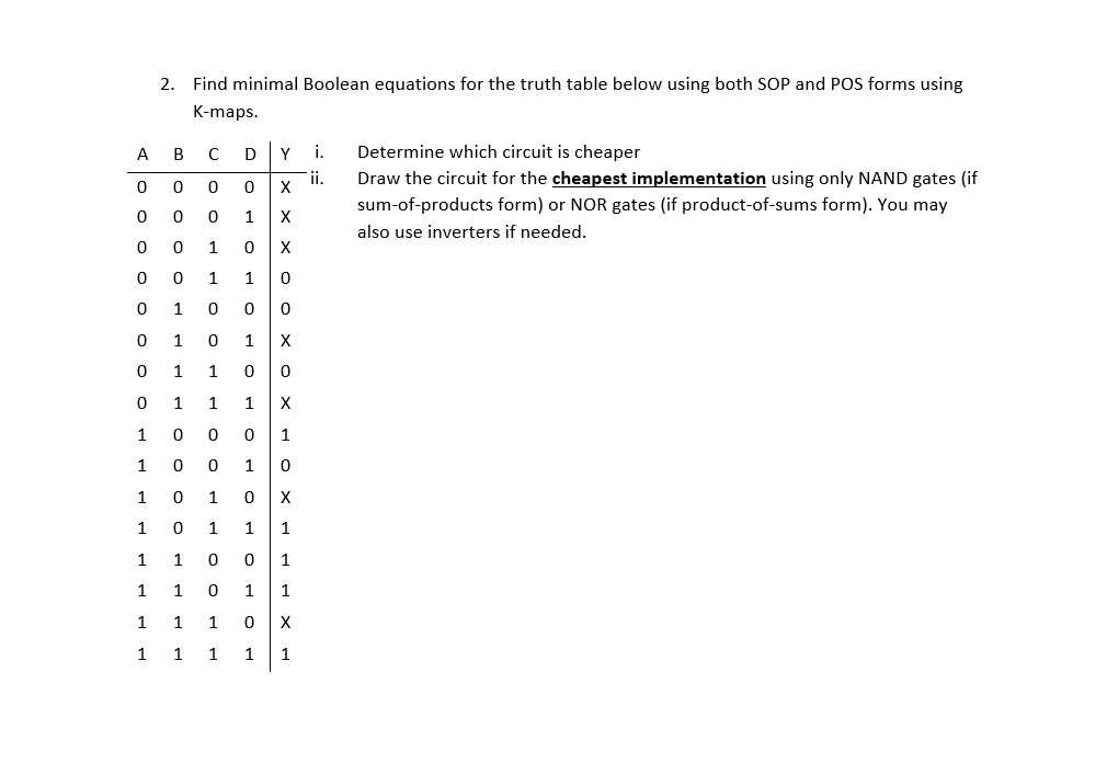 Solved Calculate The Minimal Sum Of Products Sop And 