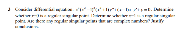 Solved 3 Consider differential equation: x'(x² - | Chegg.com