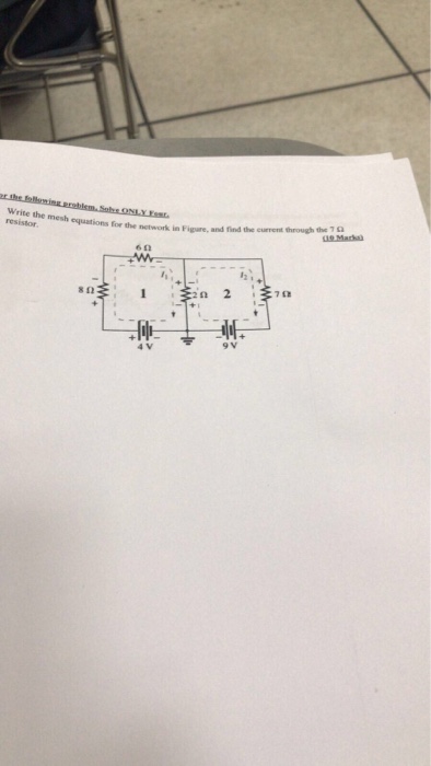 Solved Write the resistor equations for the network in | Chegg.com