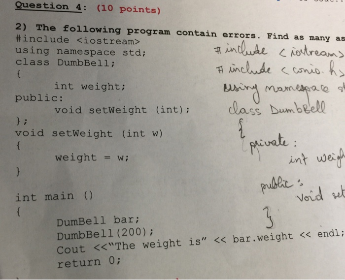 Solved The following program contain errors. Find as many as | Chegg.com