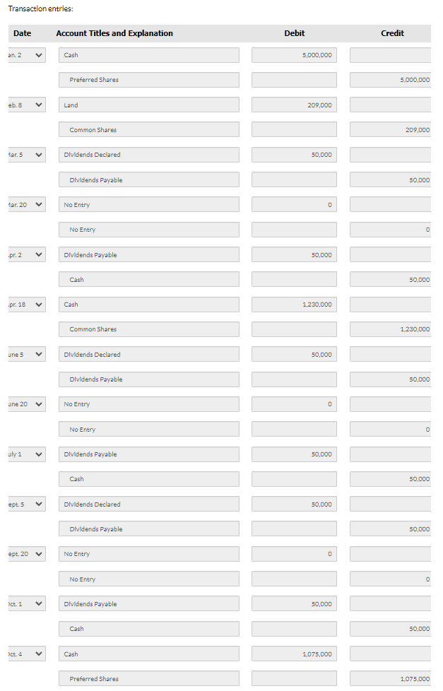 Solved Transaction entries: Date Account Titles and | Chegg.com