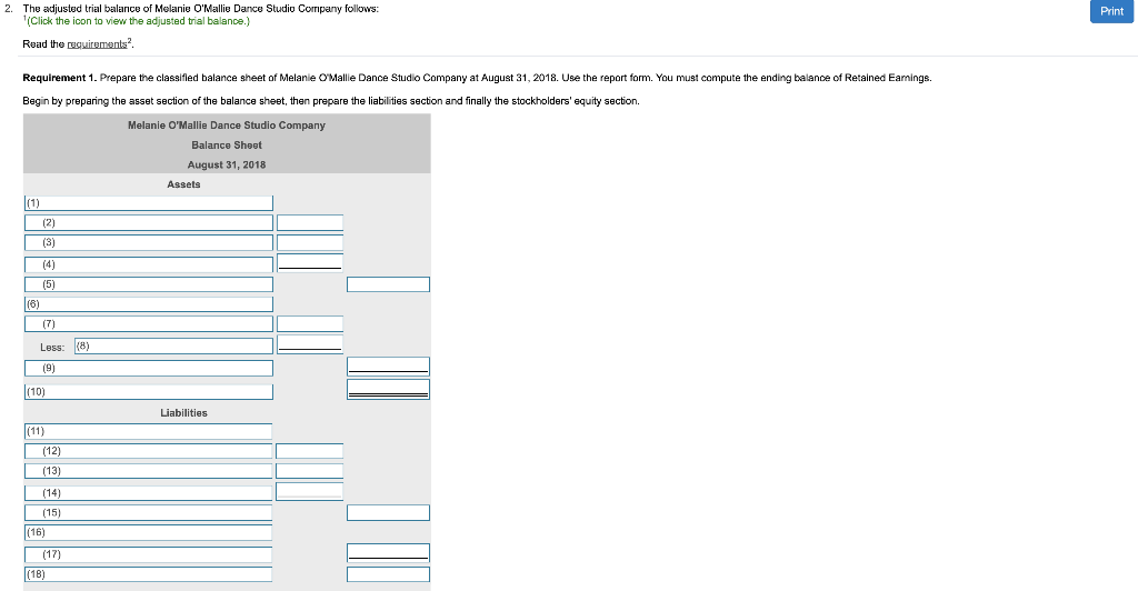 Solved 2. The adjusted trial balance of Melanie O'Mallie | Chegg.com