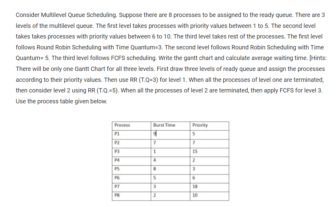 Solved Consider Multilevel Queue Scheduling. Suppose there | Chegg.com
