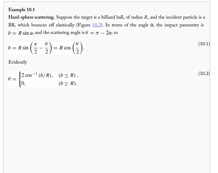 Solved Example 10.1 Hard-sphere scattering. Suppose the | Chegg.com