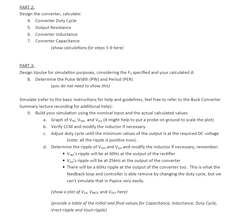 Design a buck converter to converter a 120Vrms, 60 Hz | Chegg.com
