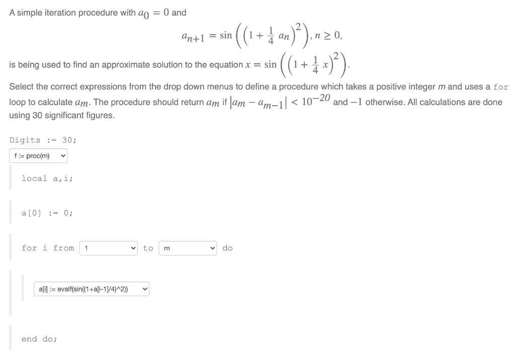 A Simple Iteration Procedure With Ao 0 And An 1