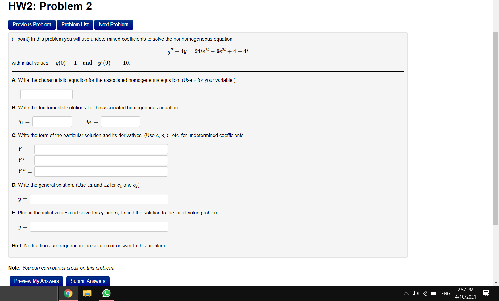 Solved HW2: Problem 2 Previous Problem Problem List Next | Chegg.com