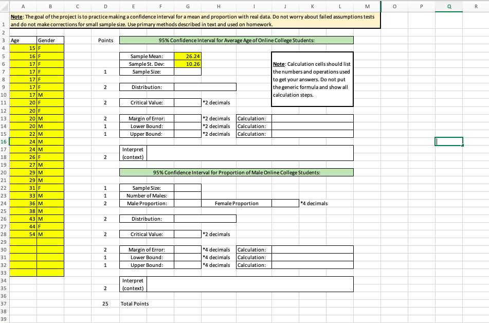 Solved For the average age, form a 95% confidence interval: | Chegg.com
