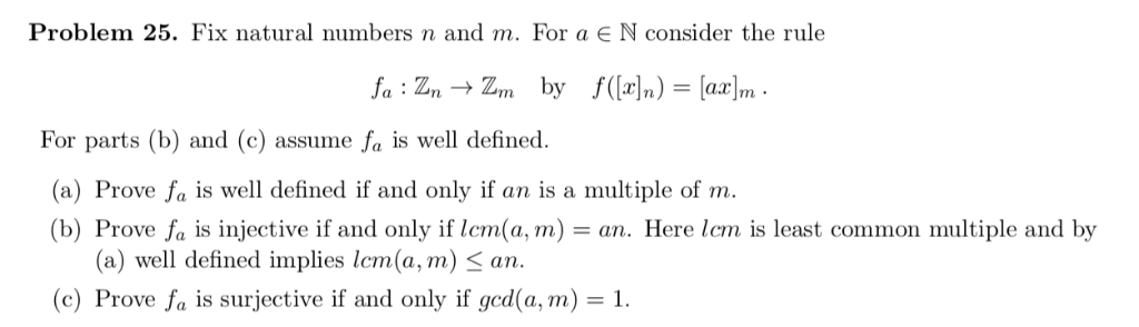 Solved Problem 25. Fix natural numbers n and m. For a N | Chegg.com