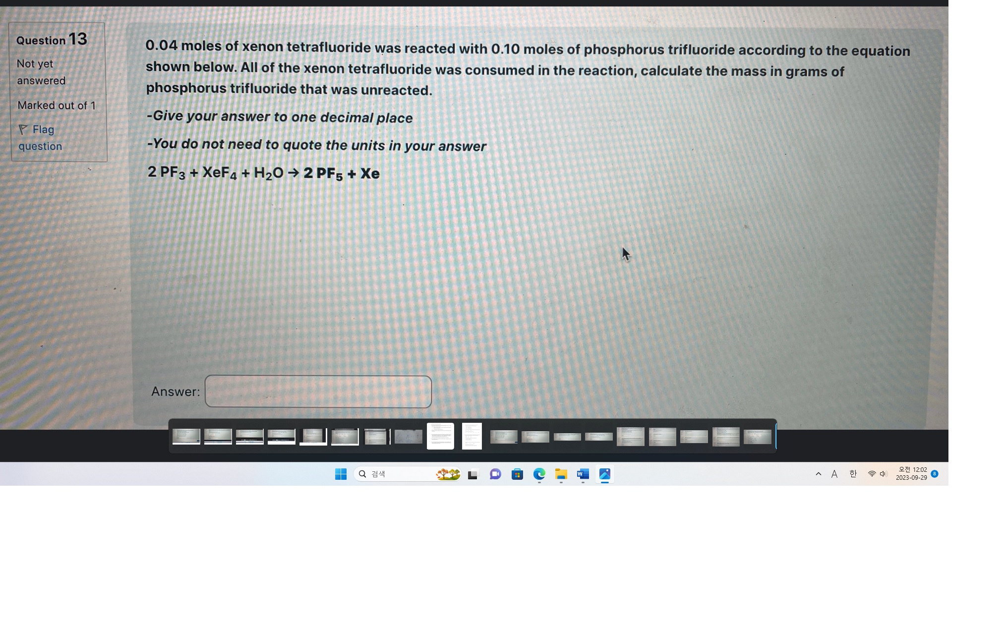 Solved 0.04 moles of xenon tetrafluoride was reacted with | Chegg.com