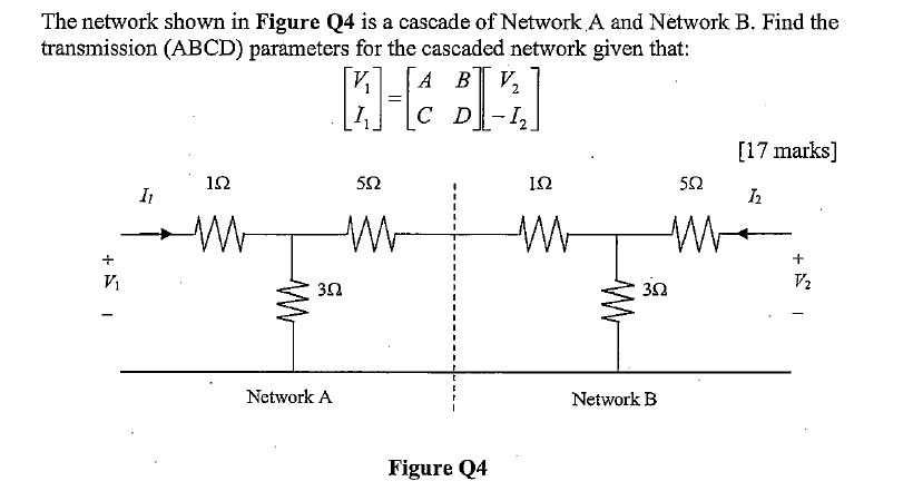Solved The network shown in Figure Q4 is a cascade of | Chegg.com