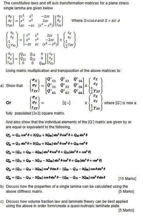 sc (2-3/ The constitutive laws and off axis | Chegg.com