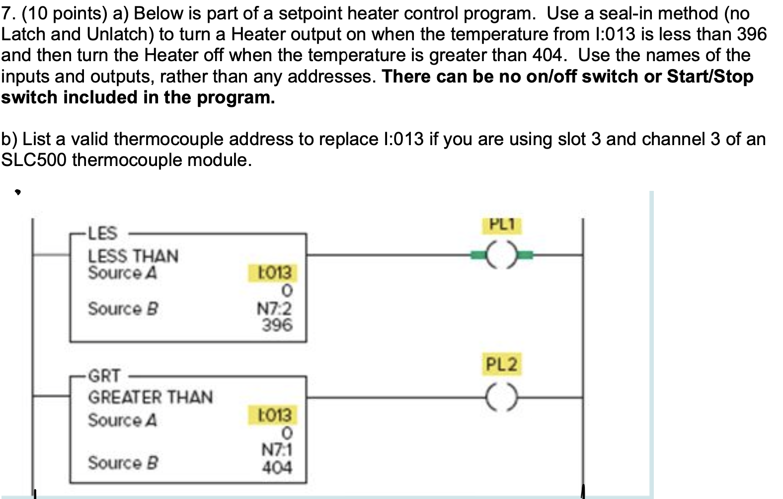 Solved a 7.(10 points) a) Below is part of a setpoint heater | Chegg.com