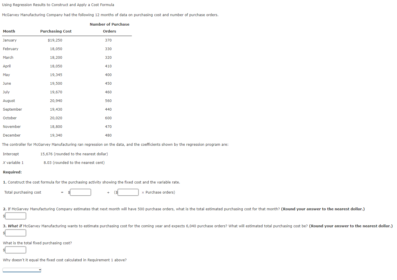 Solved Using Regression Results to Construct and Apply a | Chegg.com