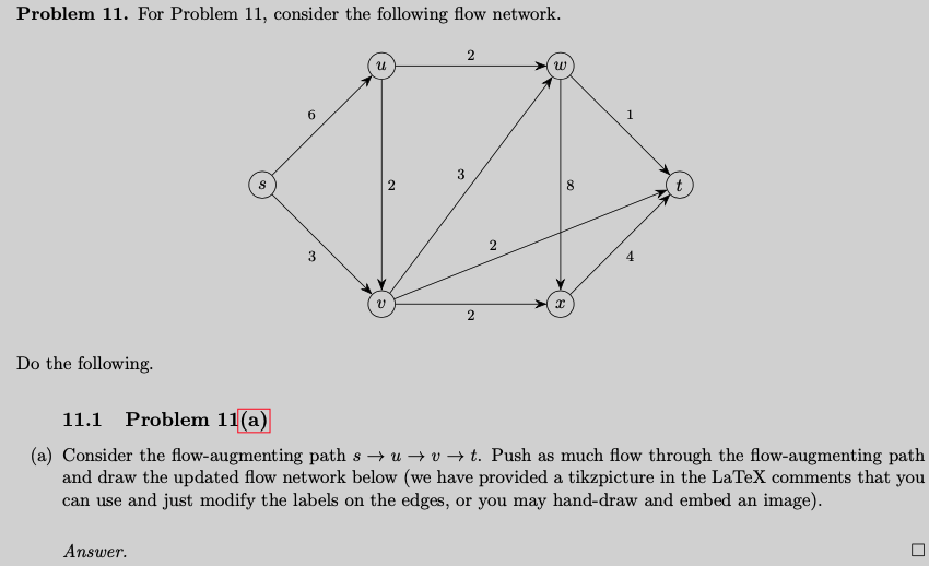 Solved Problem 11. For Problem 11, consider the following | Chegg.com
