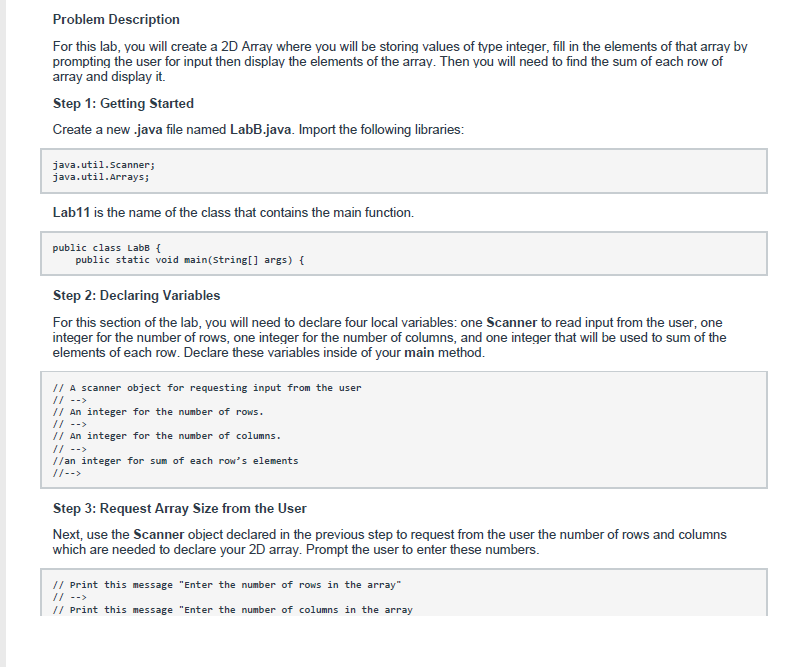 Solved Problem Description For this lab, you will create a | Chegg.com