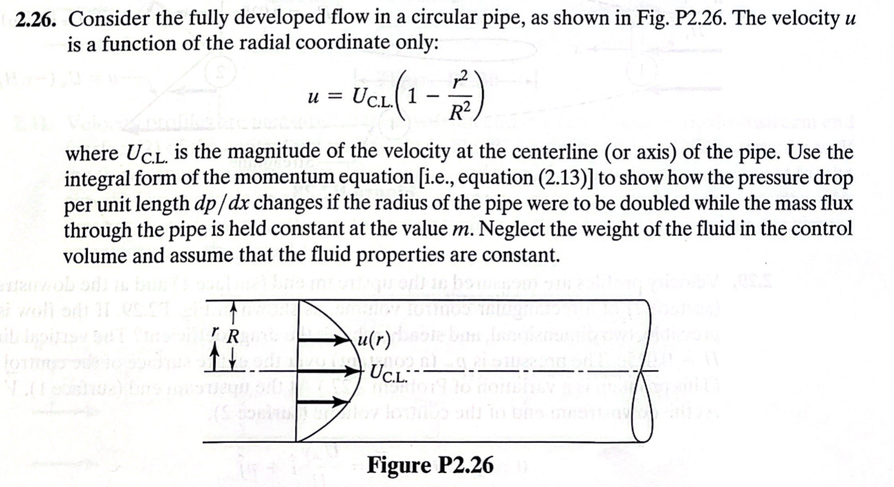 Solved 2.26. ﻿Consider the fully developed flow in a | Chegg.com