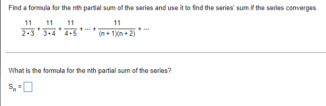 Solved Find a formula for the nth partial sum of the series | Chegg.com