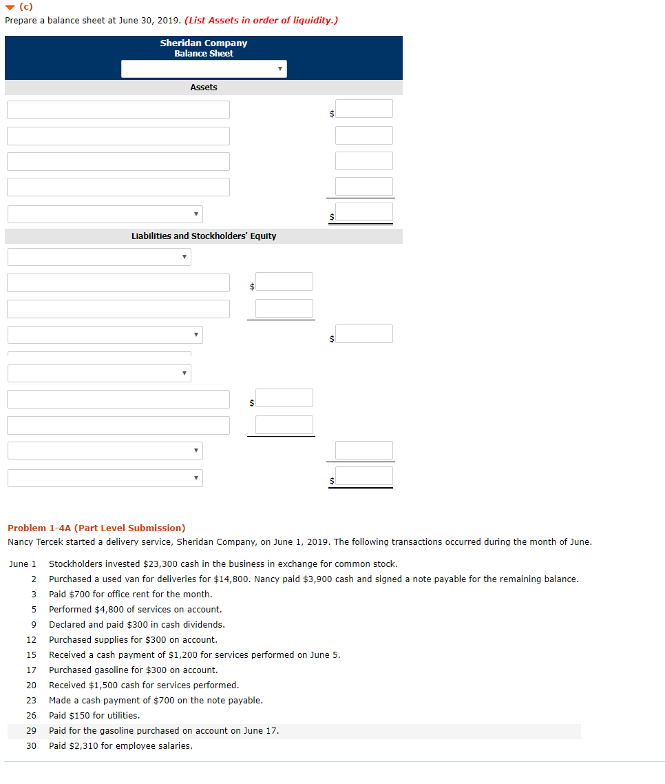 Solved Problem 1-4A (Part Level Submission) Nancy Tercek | Chegg.com