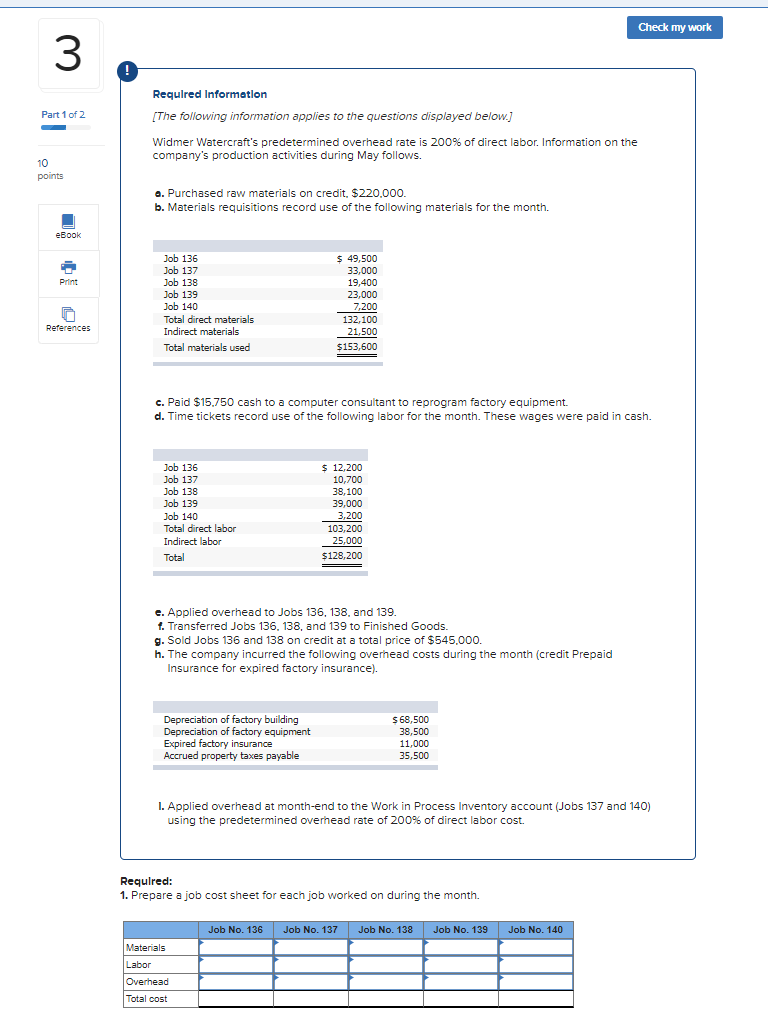 Solved 3 Part 1 of 2 10 points eBook P Print ♫ References | Chegg.com