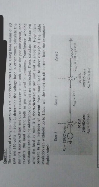 Solved Three zones of a single phase circuit are identified | Chegg.com
